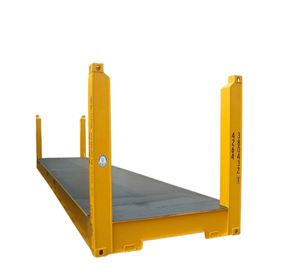 ISO Compliant 40ft 40 Foot 40' Flat Rack Container Steel Fixed Corner ...