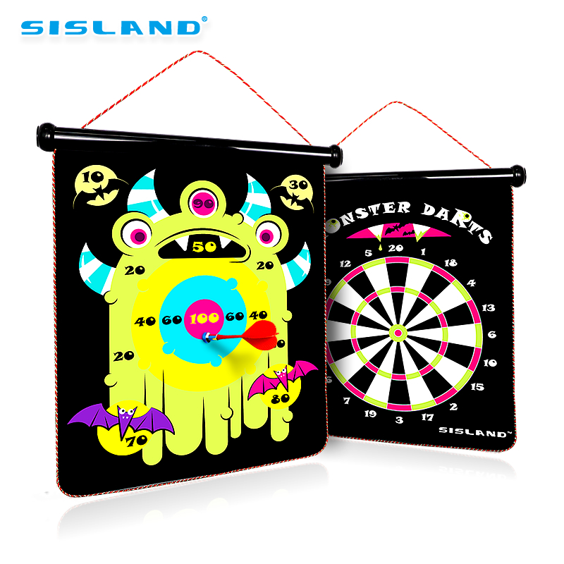 SISLAND Monster-Themed 2-Sided Magnetic Dartboard for Kids | SISLAND
