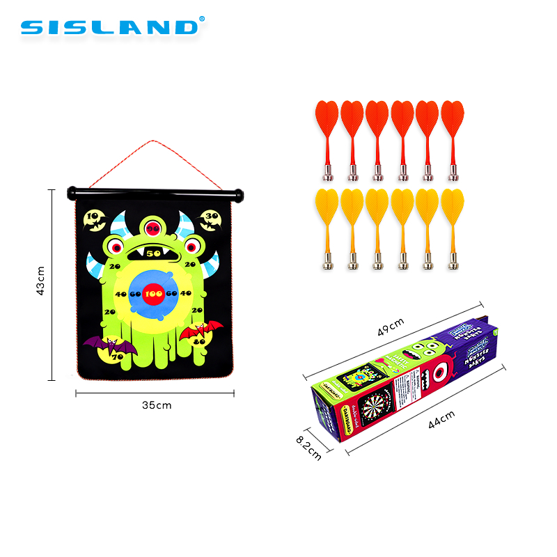 SISLAND Monster-Themed 2-Sided Magnetic Dartboard for Kids | SISLAND