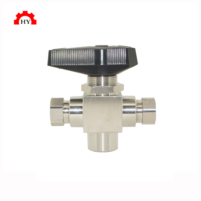 HY Stainless Steel 6000psi 1/2 NPT 2 Way 3 Way Instrument Trunnion Ball ...