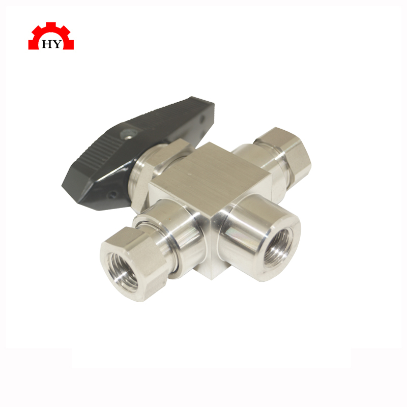 HY Stainless Steel 6000psi 1/2 NPT 2 Way 3 Way Instrument Trunnion Ball ...
