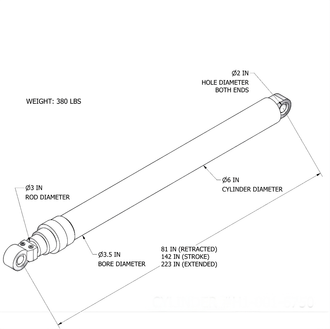 Replacement for Heil Cylinder Packer 26 Yard Ejector SL | APEX HYDRAULIC