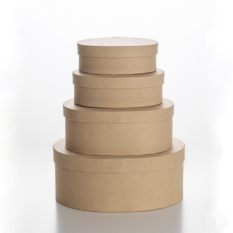 Oval Kraft Paper Box Gift Box with Hand Gift Cover Packaging Box