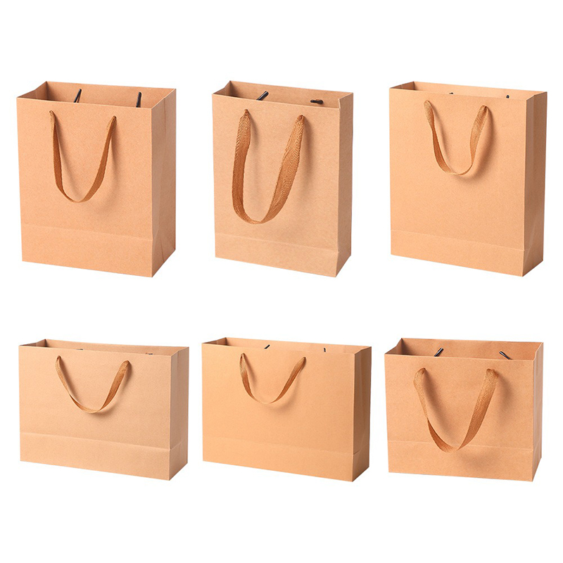 Stock Multi-size Multi-color Kraft Paper Bag Gift Bag Logo Tote Bag