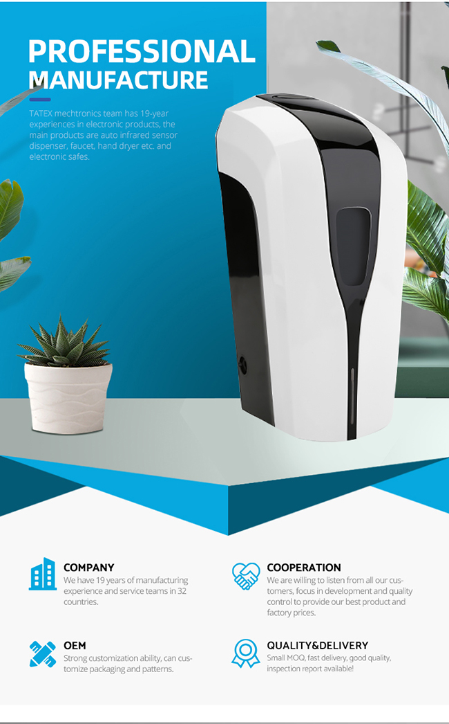 Custom Professional Automatic Hand Sanitizer Dispenser 1000ml Wall ...