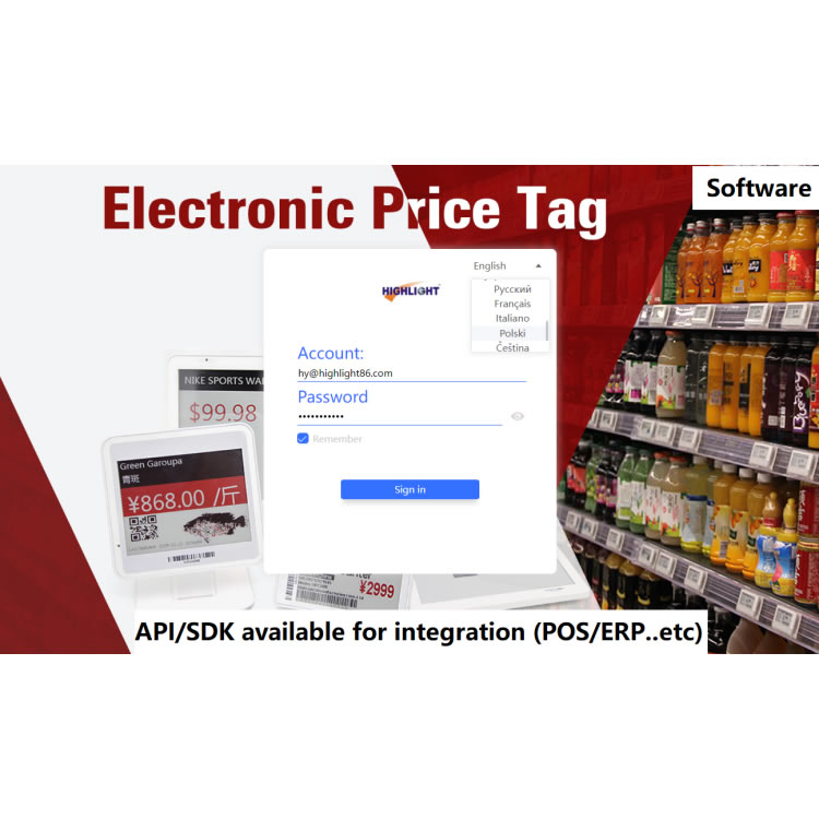 Quality OEM Highlight 2.66 Inch ESL Pricer Tag for Low Temperature ...