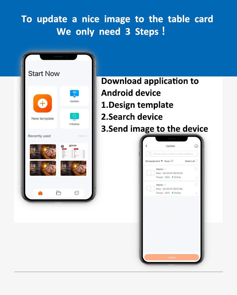 Electronic Table Cards - Highlight HTC750 for Digital and Name Card ...