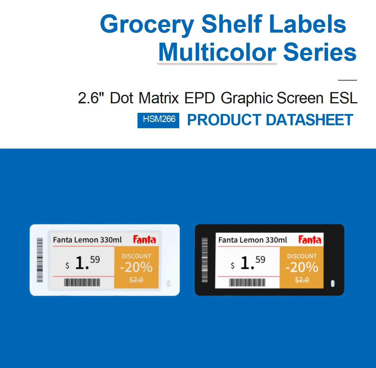 MRB HSM266 e shelf label for supermarket,Electronic Shelf Label