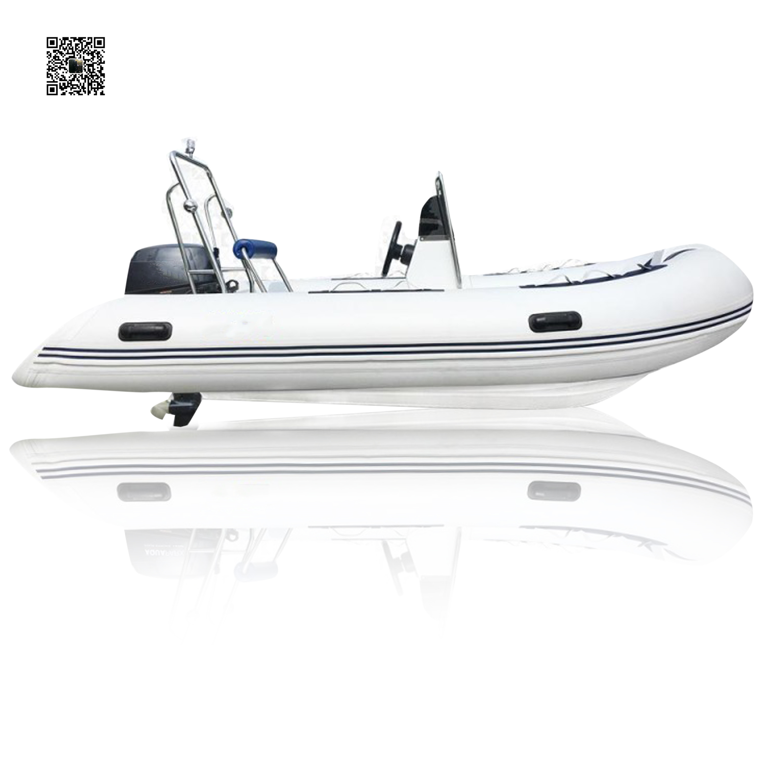 White Blue Rib Rigid Inflatable Boat Stylish RIB Boat for Sailing 390B ...