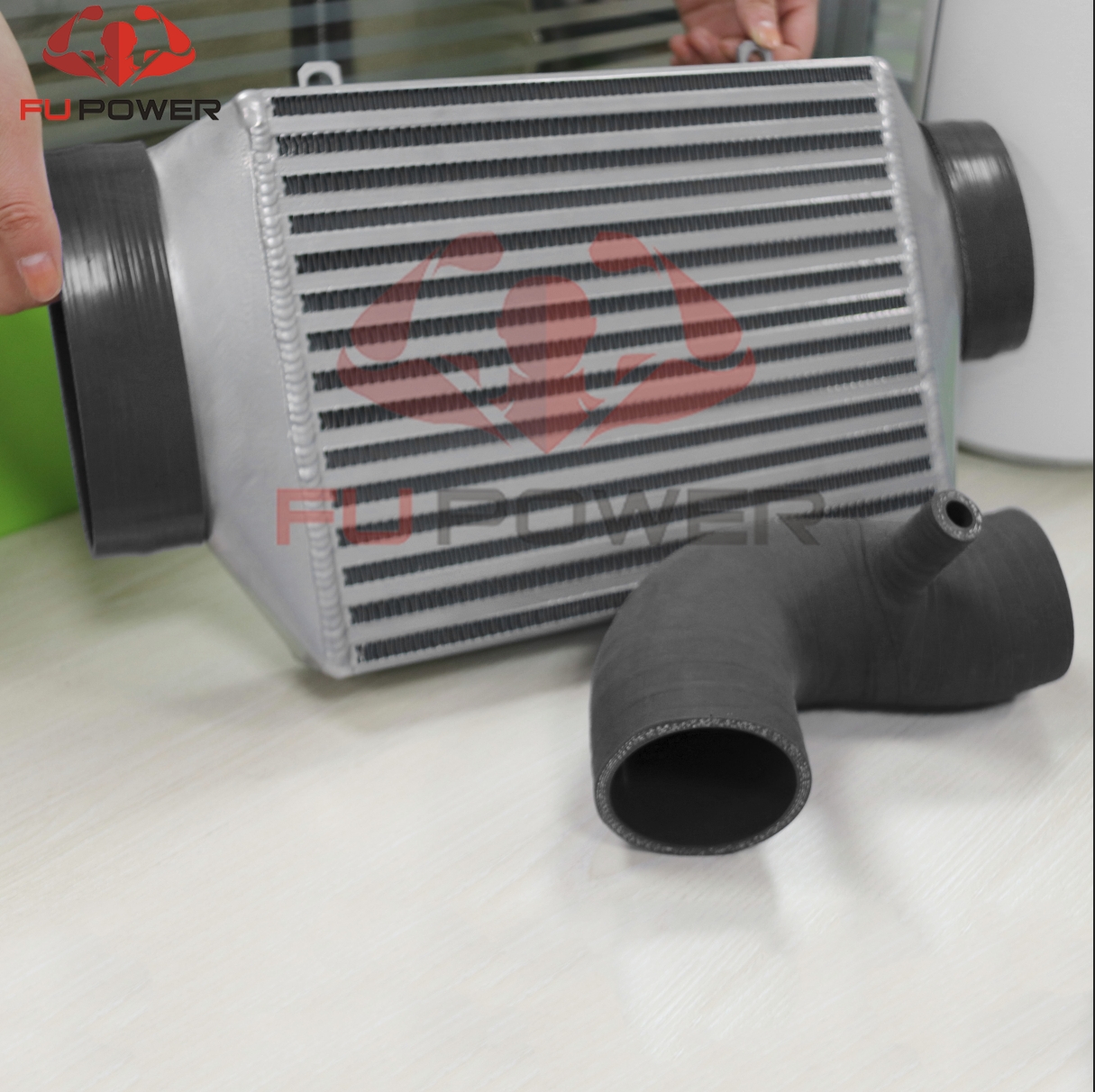 Top Mount Turbos Supercharged Intercooler with SILICONE INTAKE PIPE For ...