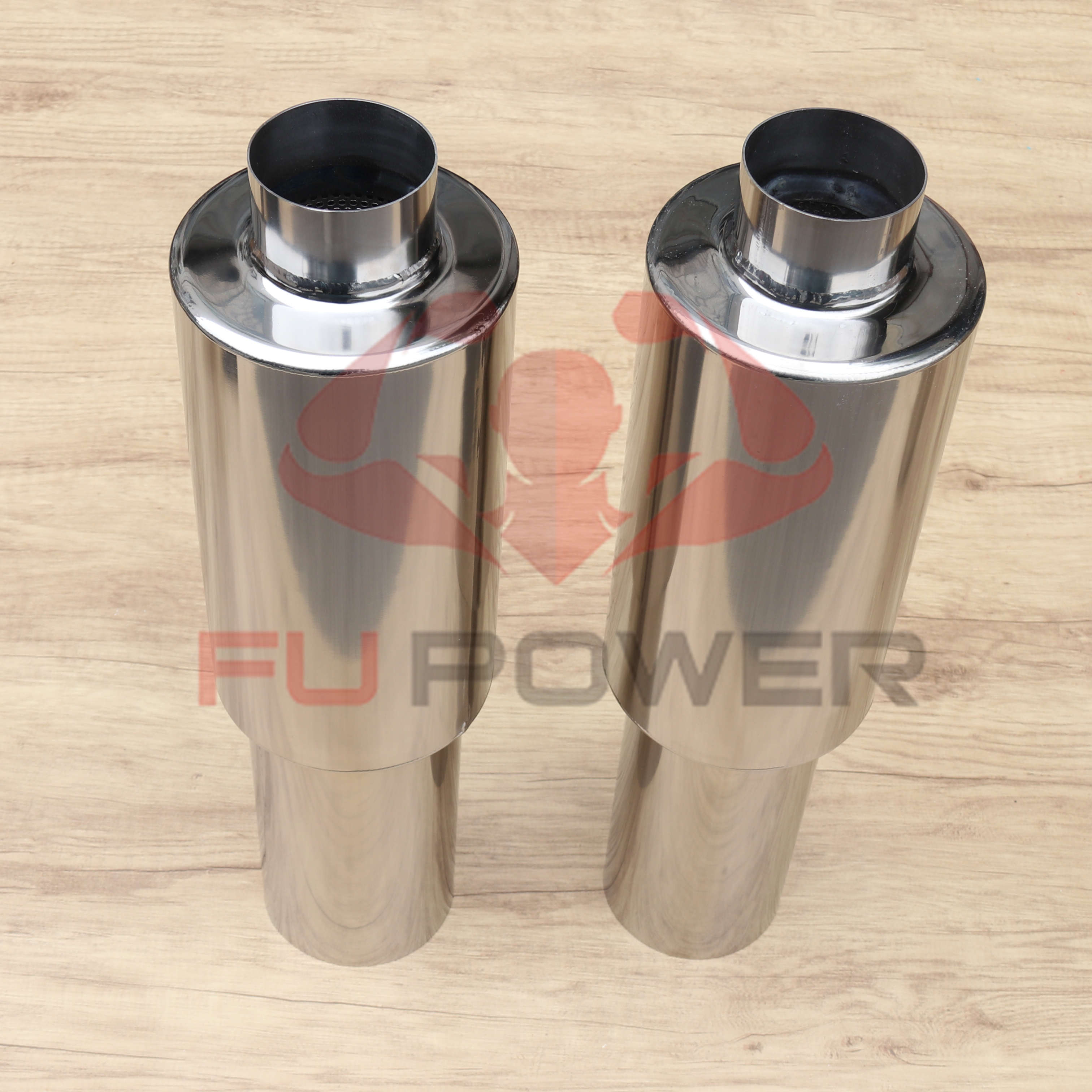 Customizable titanium plated 3" Inlet exhaust muffler