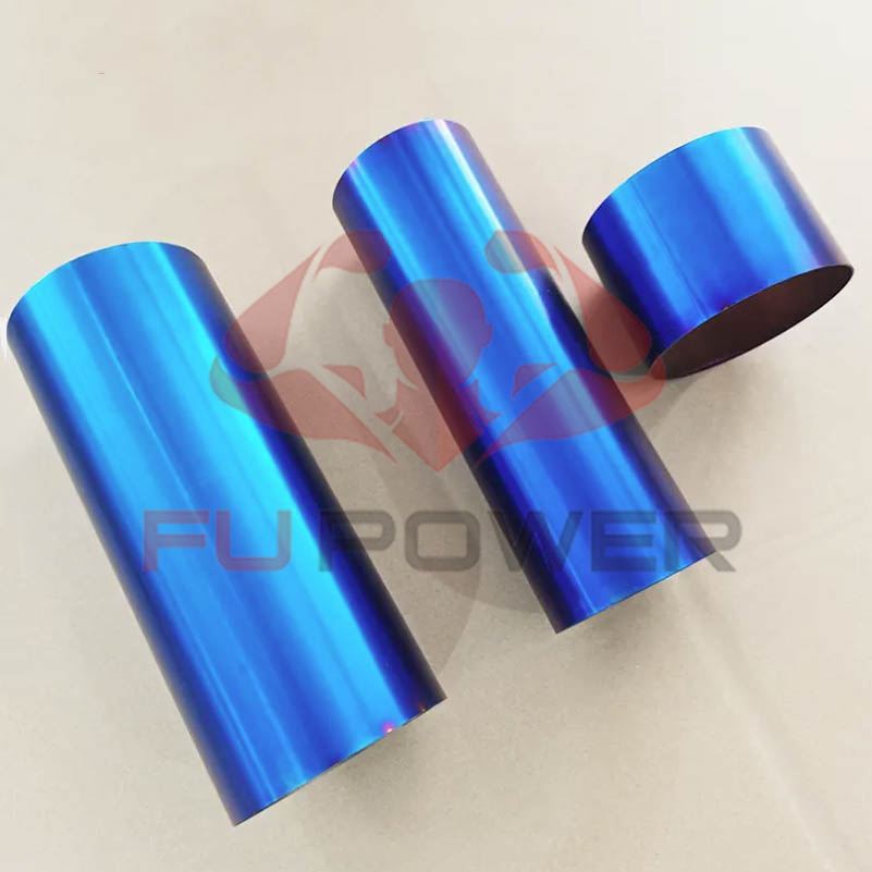 1.75" 3" 4" 5" 1.0 mm/1.2mm Wall Titanium Straights Pipe blue colored ...
