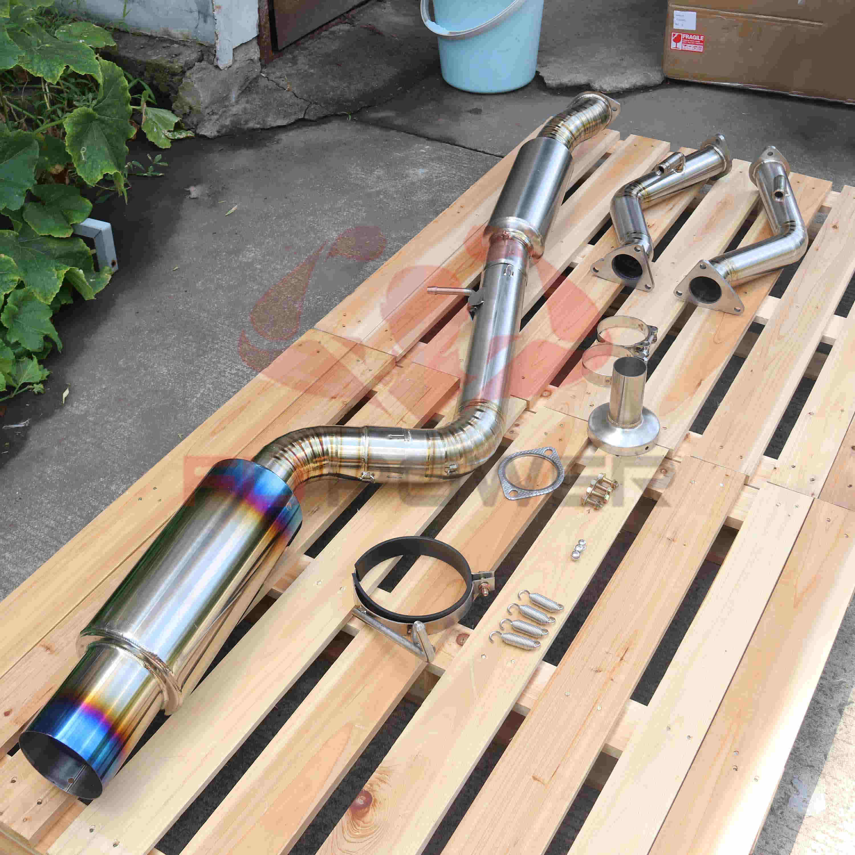 370Z Titanium EXHAUST SYSTEM and Titanium 2.5" Test Pipes Exhaust DownPipe