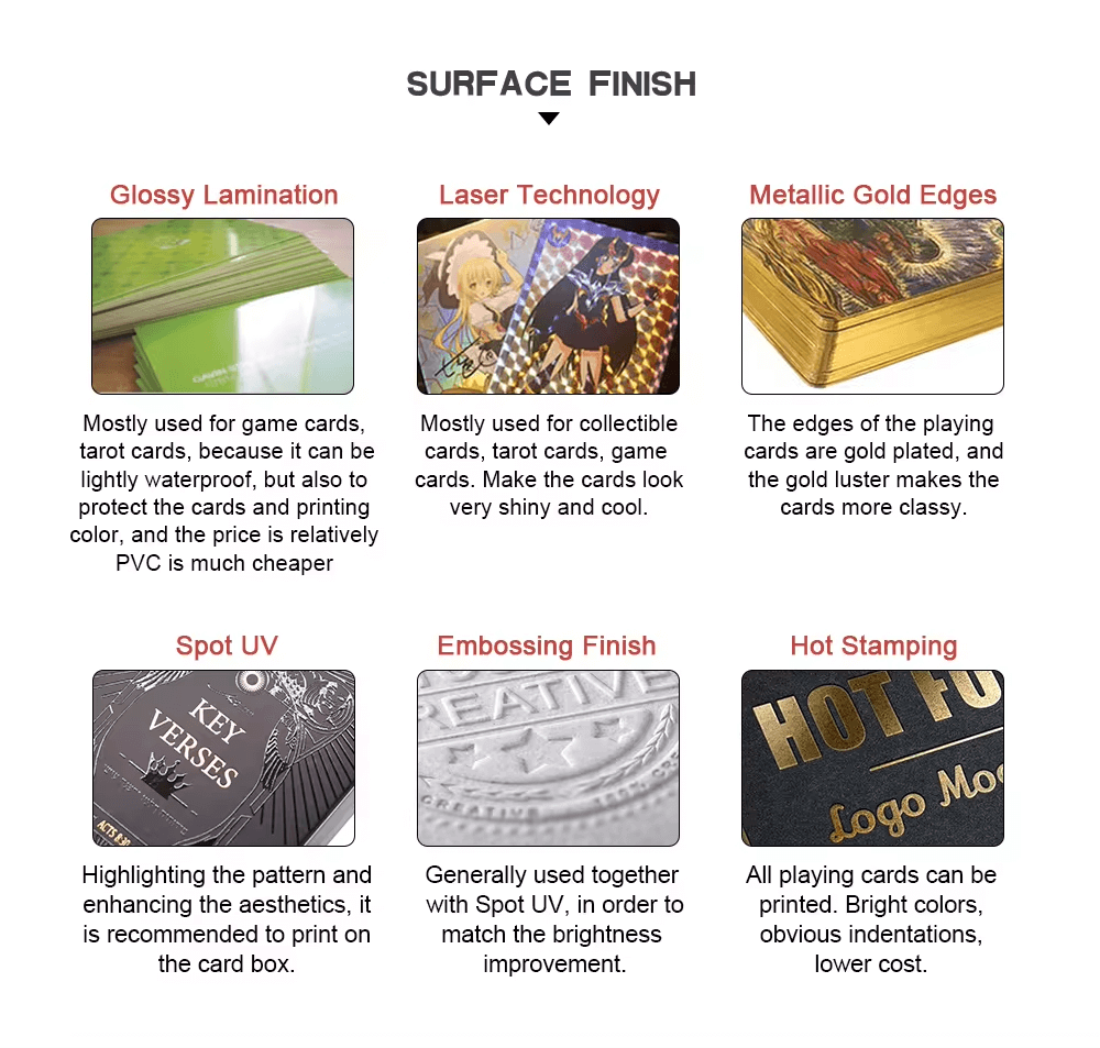 Custom Front and Back Paper Poker Playing Cards Deck Printing