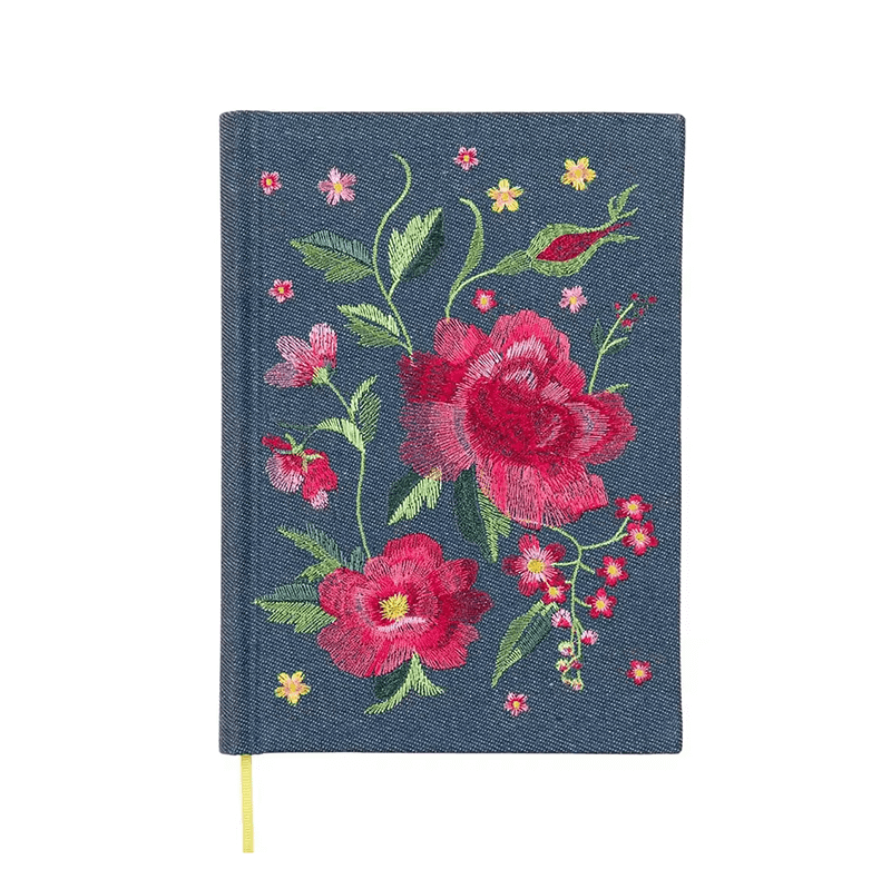 Custom Printing Hardcover Lined Ruled Paper Embroidery Journal Fabric ...