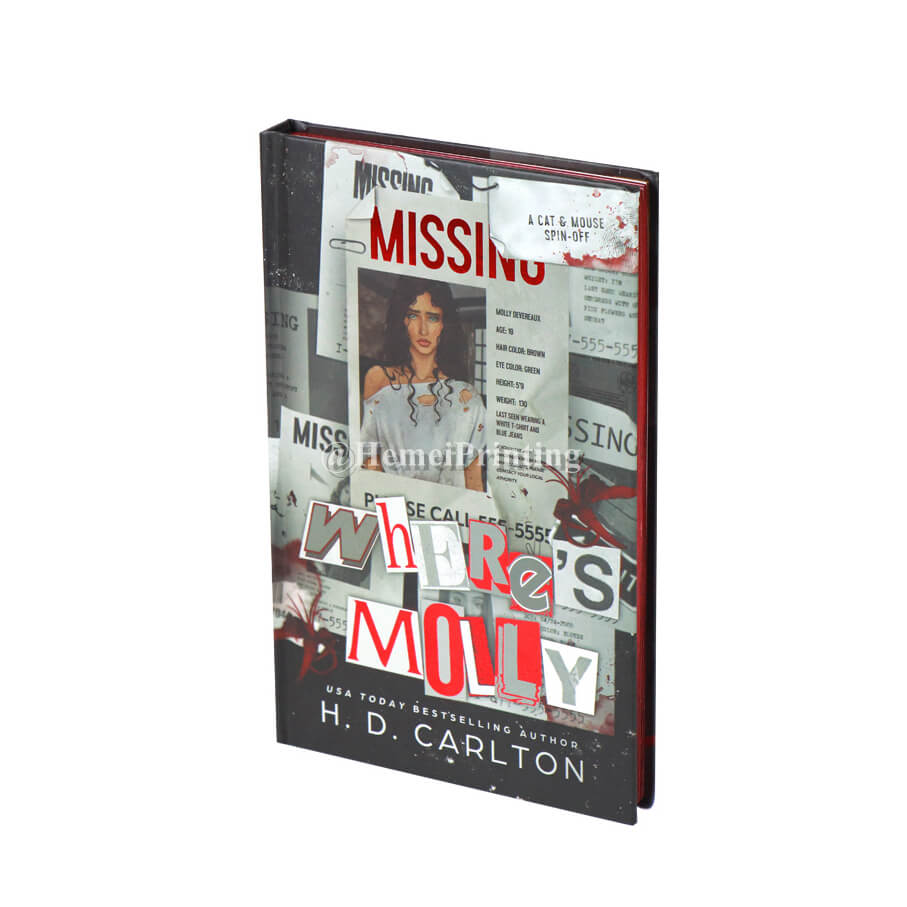 Special Edition Book Printing Custom Hardback Books with Red Stenciled ...