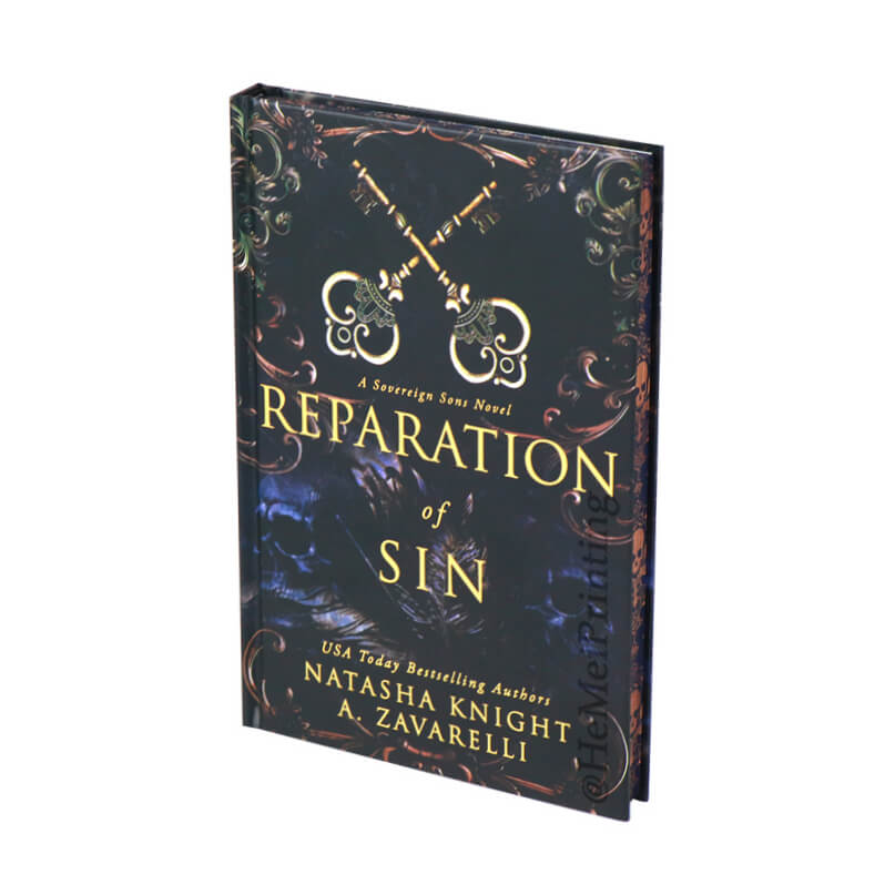 Custom Novel Case Bound Books with Patterned Sprayed Edges Printing