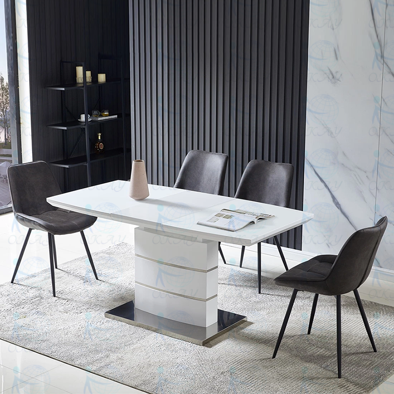 MDF Painting Dining Table High Gloss Extension Modern Design | Okay ...