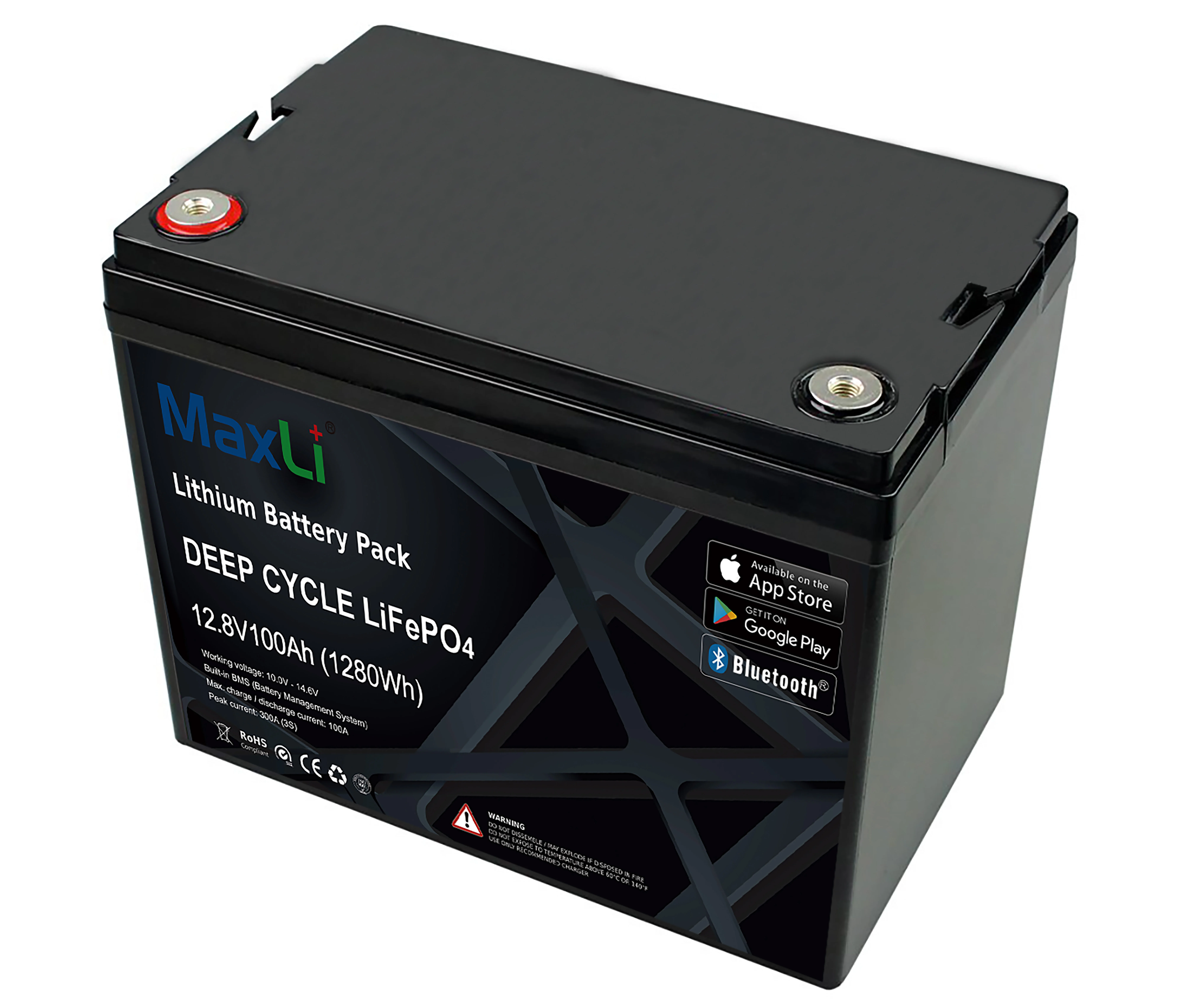 Rechargeable Lithium Lifepo4 Batteries 12v 100ah MaxLi 12v Li-ion ...