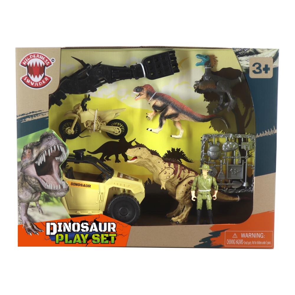 Off-road Car with Torosaurus Set Dinosaur Plastic Toy for Kids - Guanyu ...