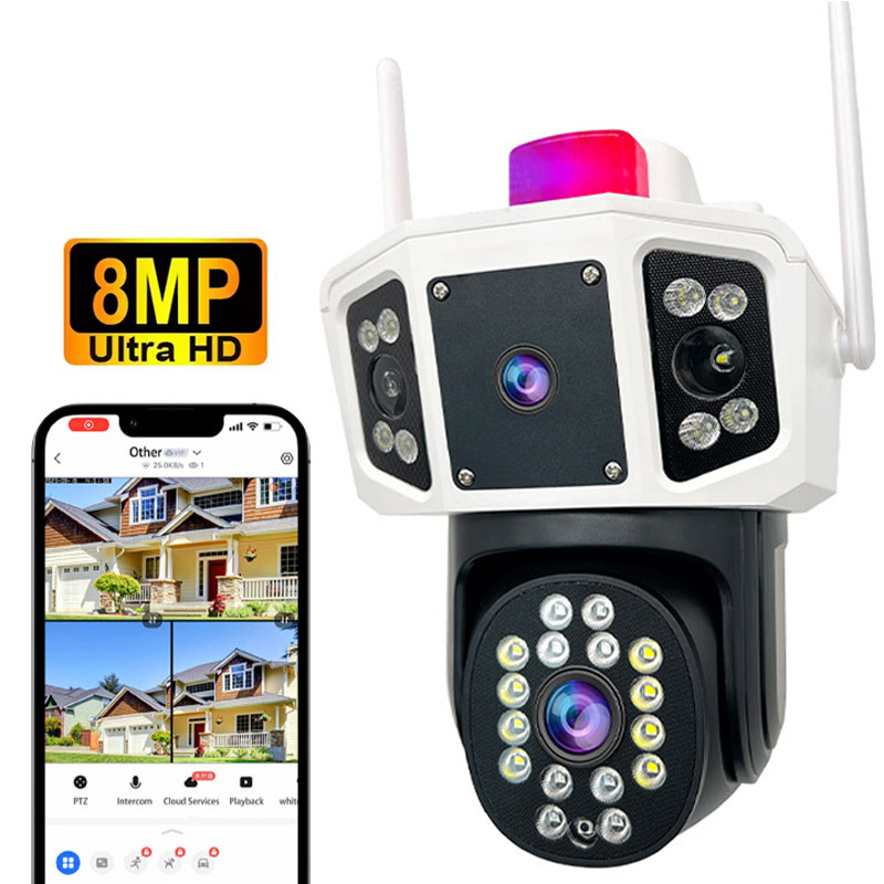 Dual Lens Three Screen 8MP PTZ IP Camera - VESAFE