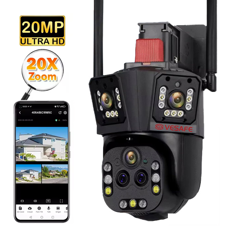 Security 5 Lens 20MP 10K 20X Zoom IP CCTV Camera - VESAFE