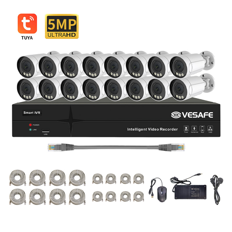 Ai Security Camera System Poe Bullet Ip Kit Nvr 16CH Set - VESAFE