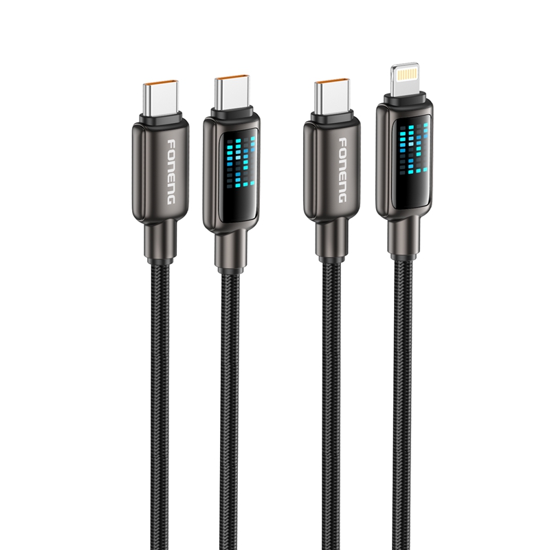 FONENG 1.2M Flowing Light Zinc Alloy Head Braided Cable X117 | FONENG