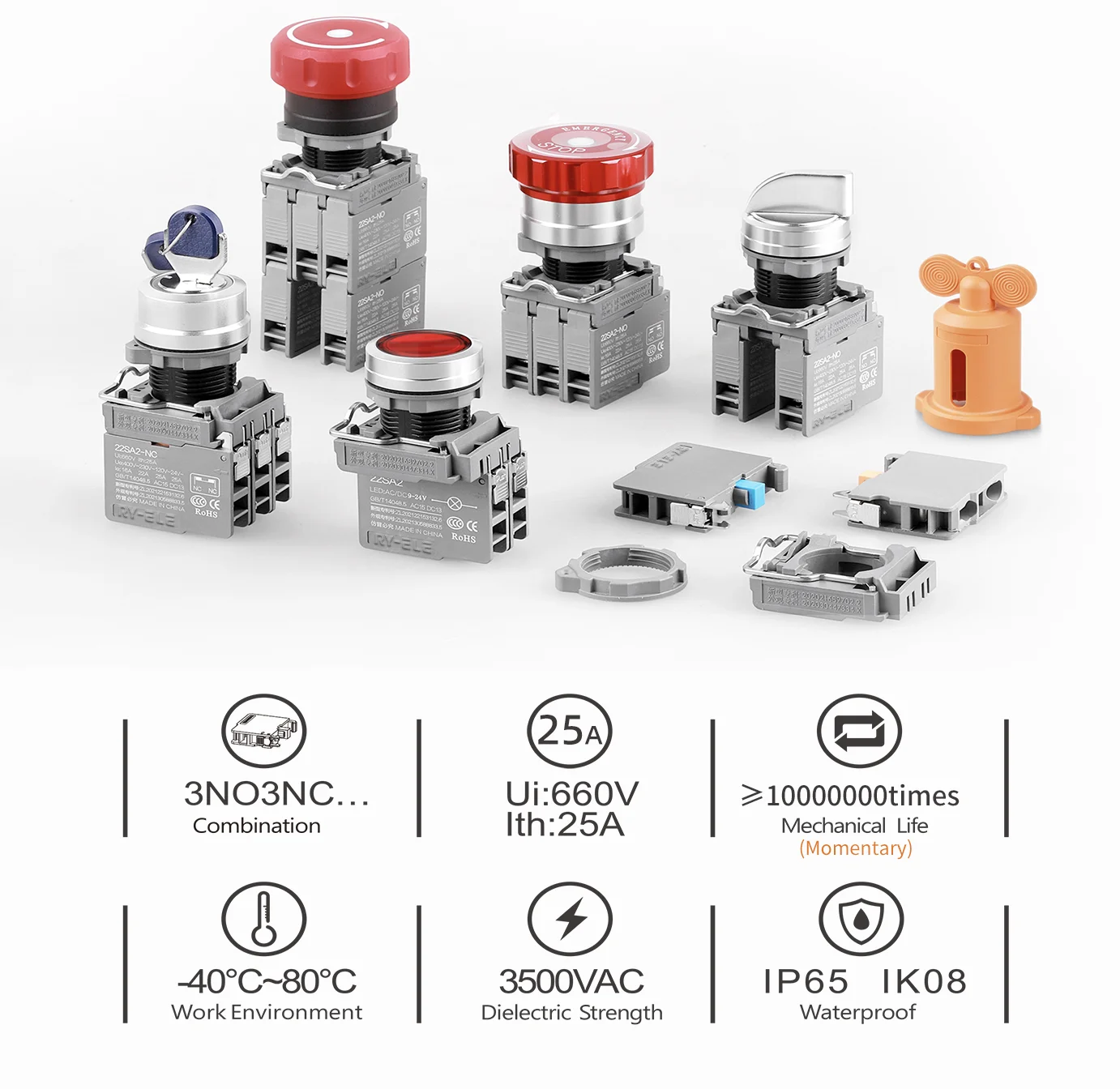 Customization 22mm Plug-in Fast Connection Quick Plug Terminal Safety ...
