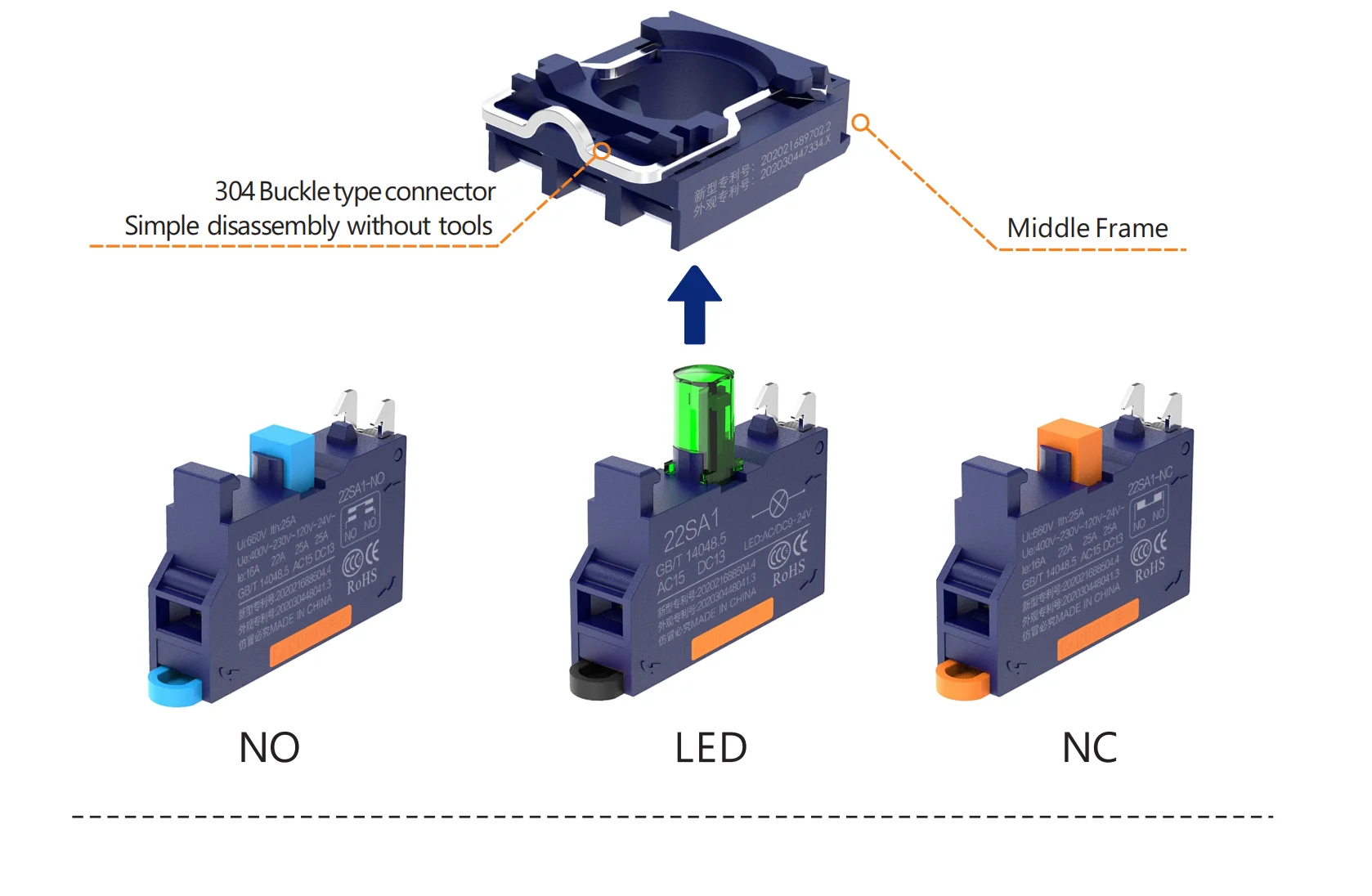 Customization 25a Plug-in Fast Connection Metal Push Button Emergency ...