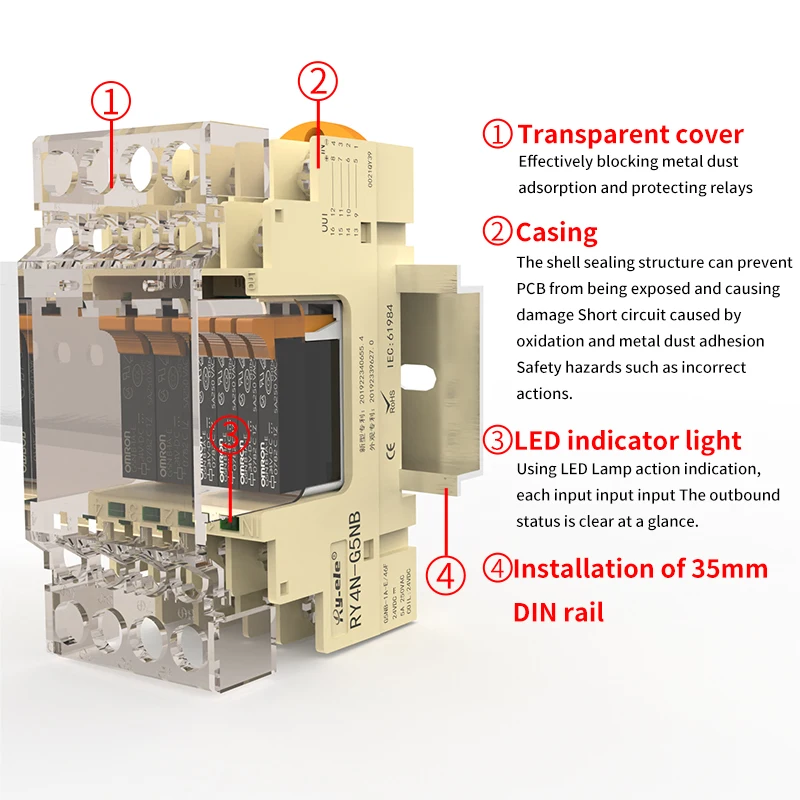Customization Industrial Relay Socket With The Original Relay Ry1h4 ...
