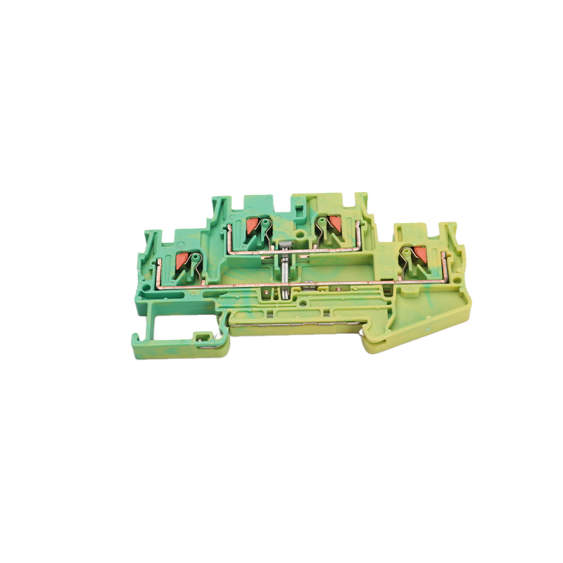 Din Rail Double-layer Push-in Ground Terminal Block PTTB4-PE for ...