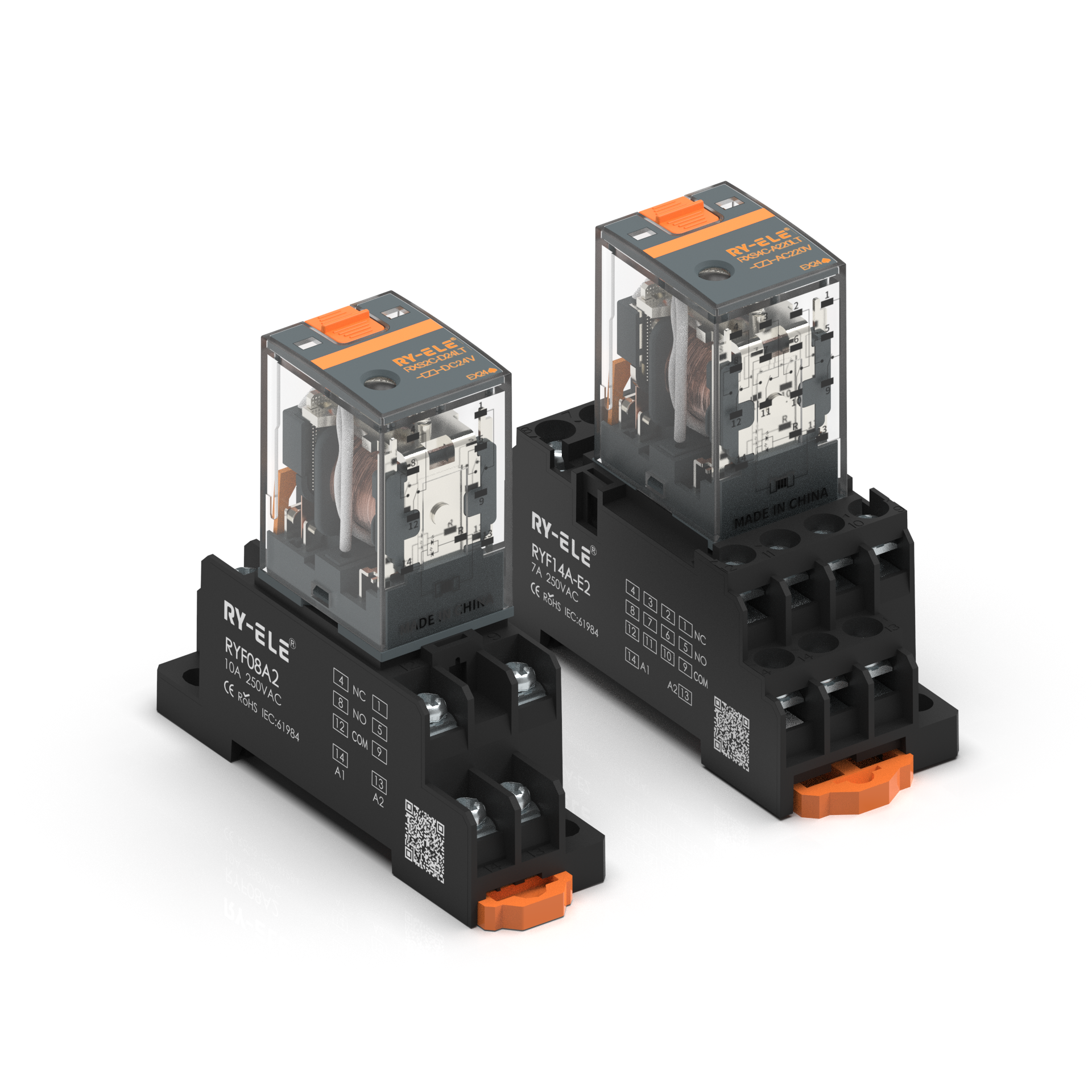 5A 250VAC/30VDC Relé industrial electromagnético RXS4C-A220L RY-ELE ...