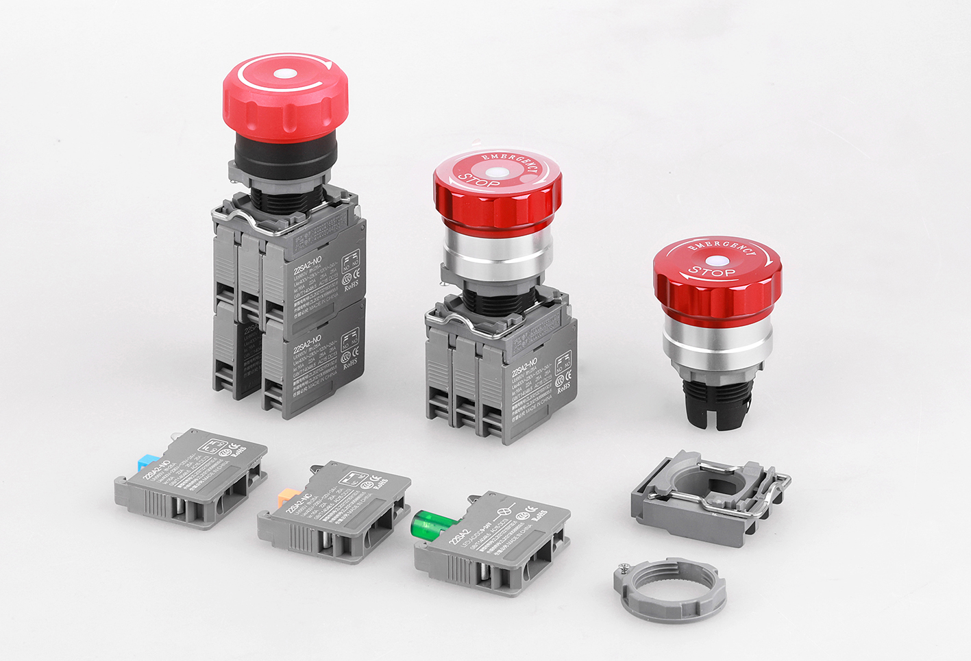 25A Screw-in Connection 22mm Customizable Metal Head Emergency Stop ...