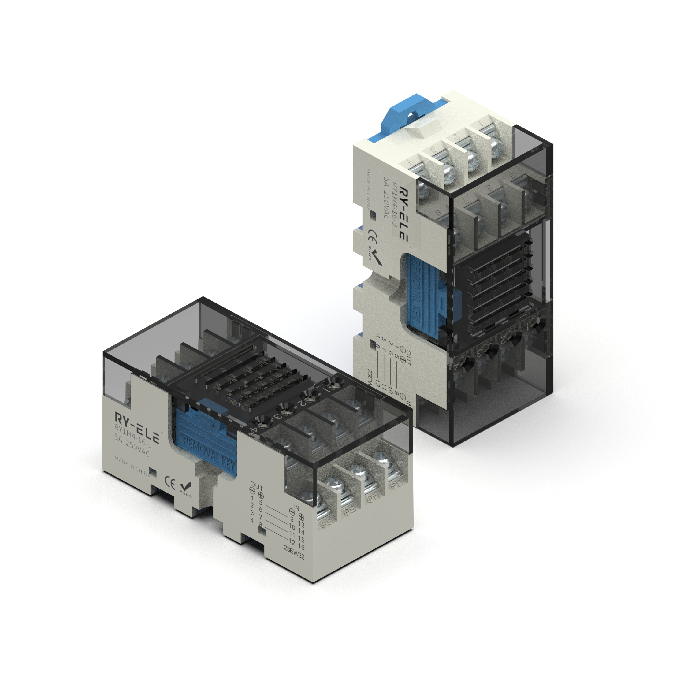 24VDC 4 Channel Relay Module with Screw Wiring RY1H4-16J RY-ELE | RY-ELE