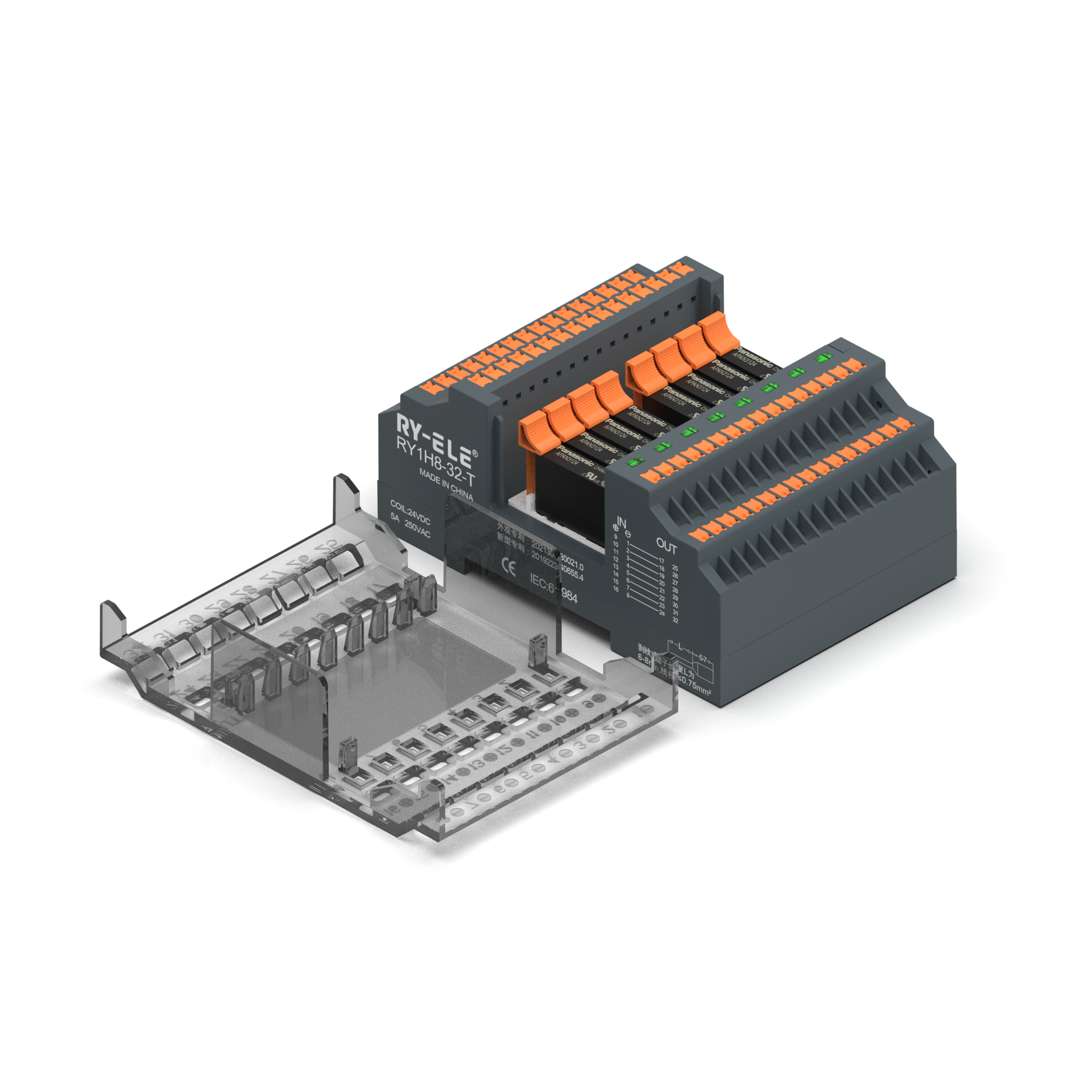 Customization Ry1h8-32-t 24v Relay Socket Industrial Control ...