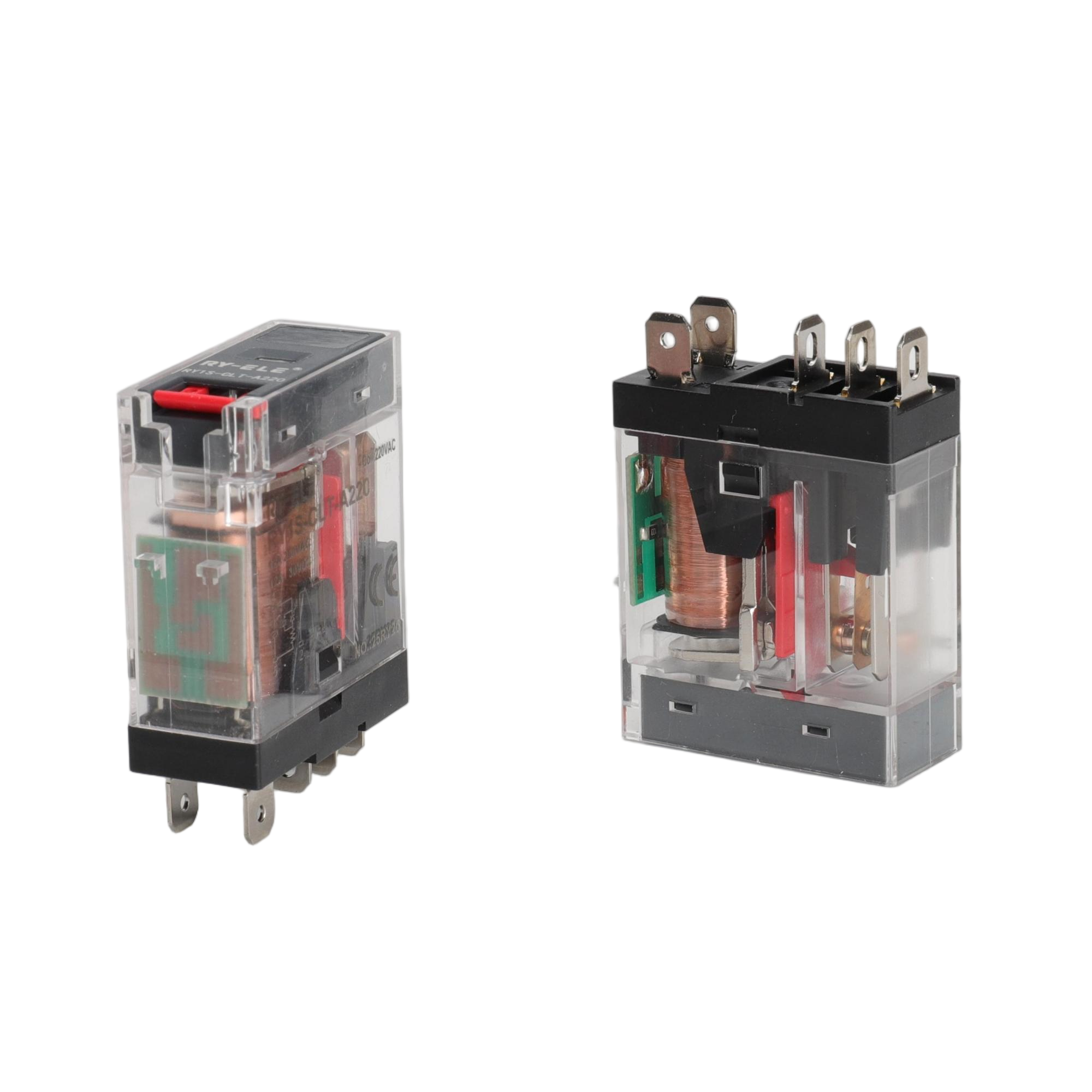 12A 250VAC/30VDC with Test Button Electromagnetic Industrial Relay RY1S ...