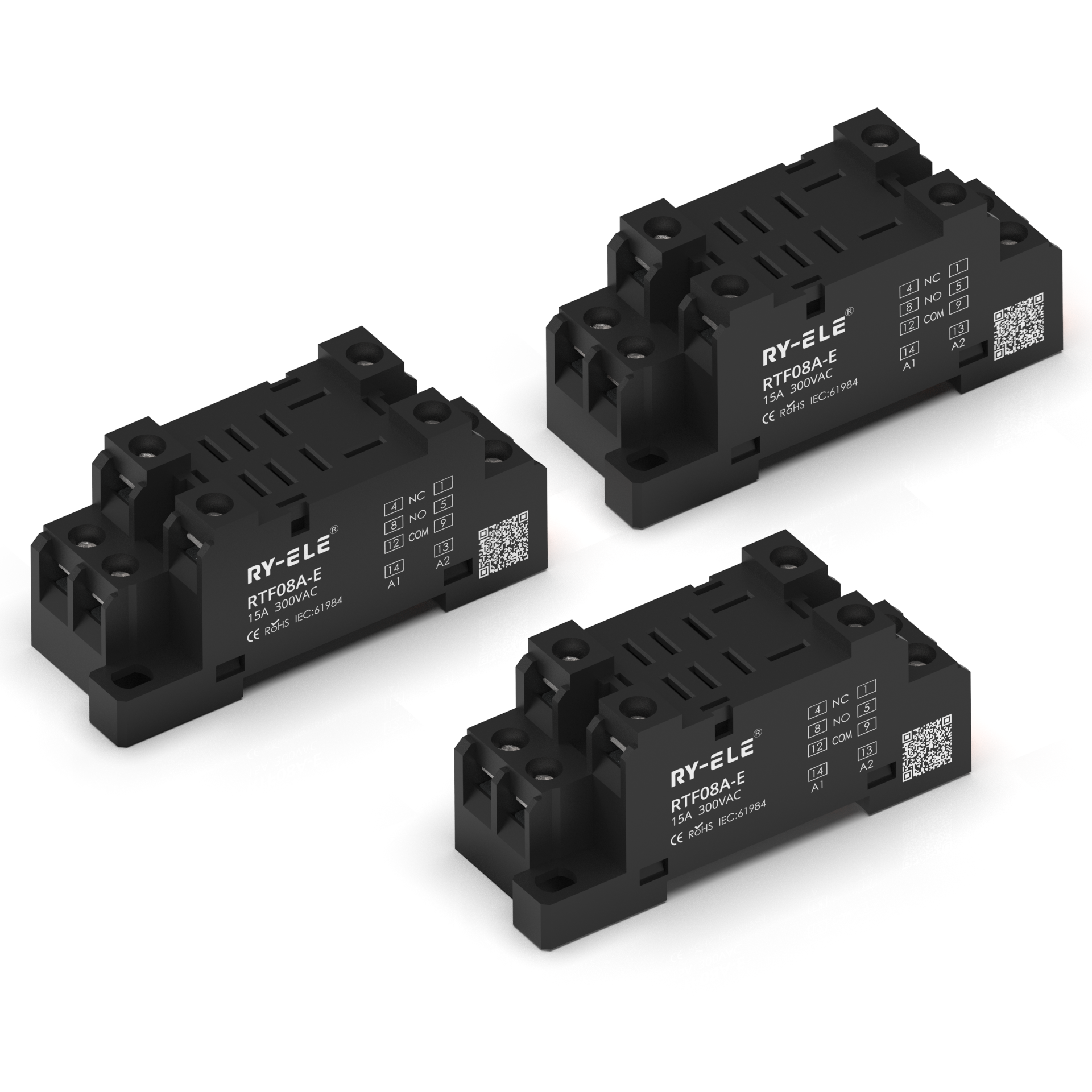 15A 250VAC 8Pin Screw-in Relay Base RTF08A-E Manufacturer of the ...