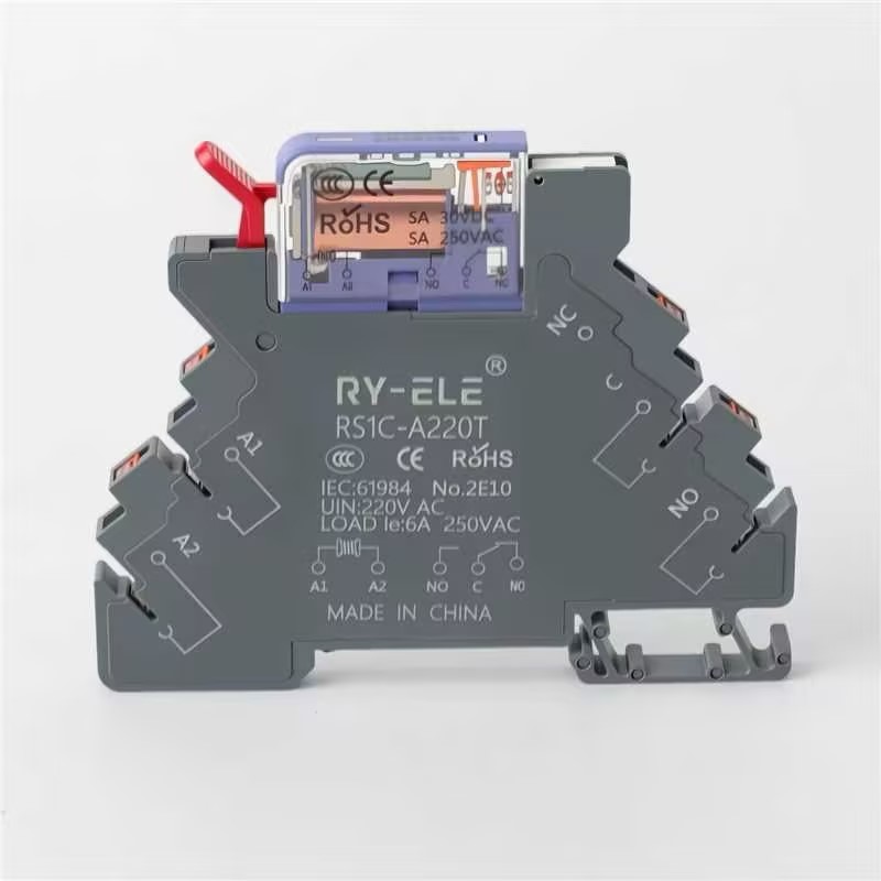 220V Slim Relay Module with 6A Current RS1C-A220T Slim Relay Socket RY ...