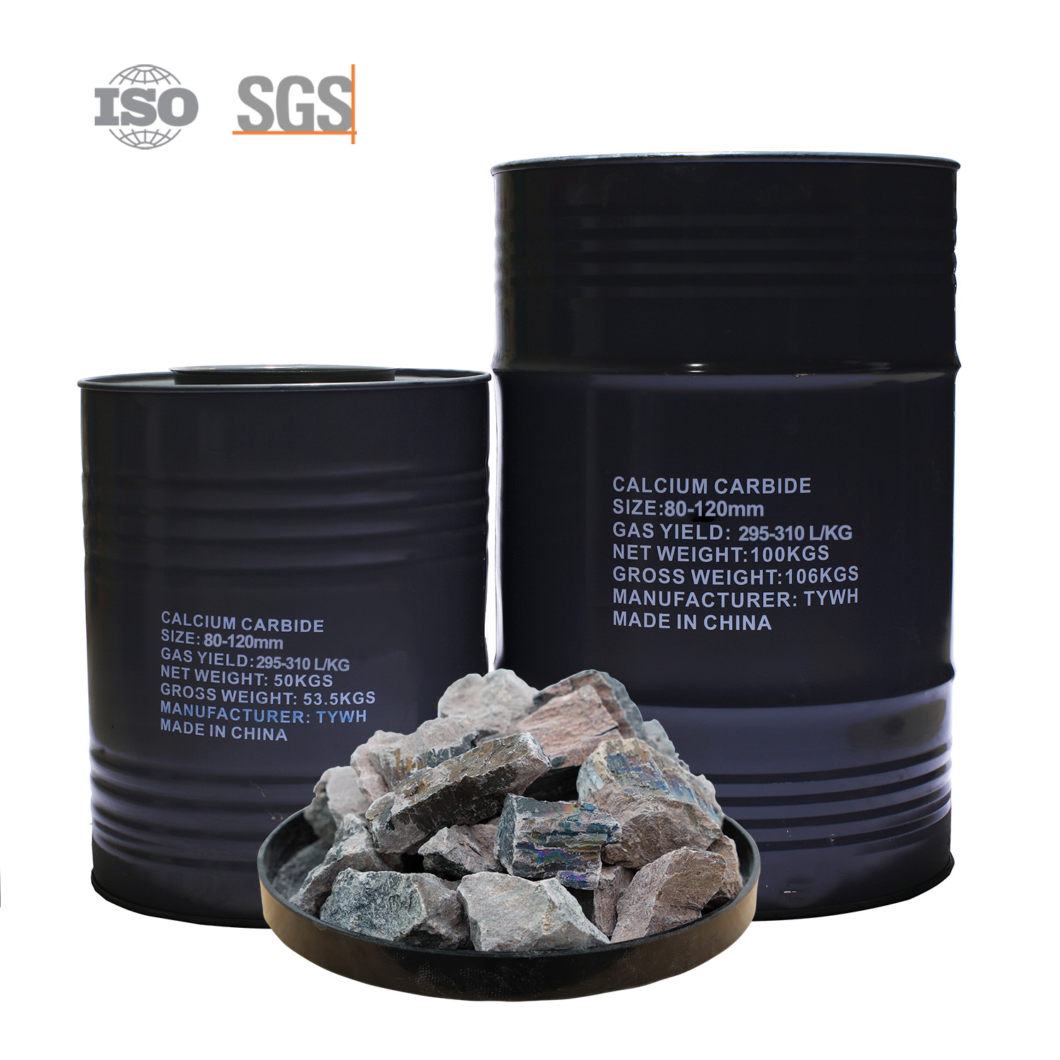 High Gas Yiled 80-120mm Calcium Carbide Lumps for Acetylene Gas - TYWH