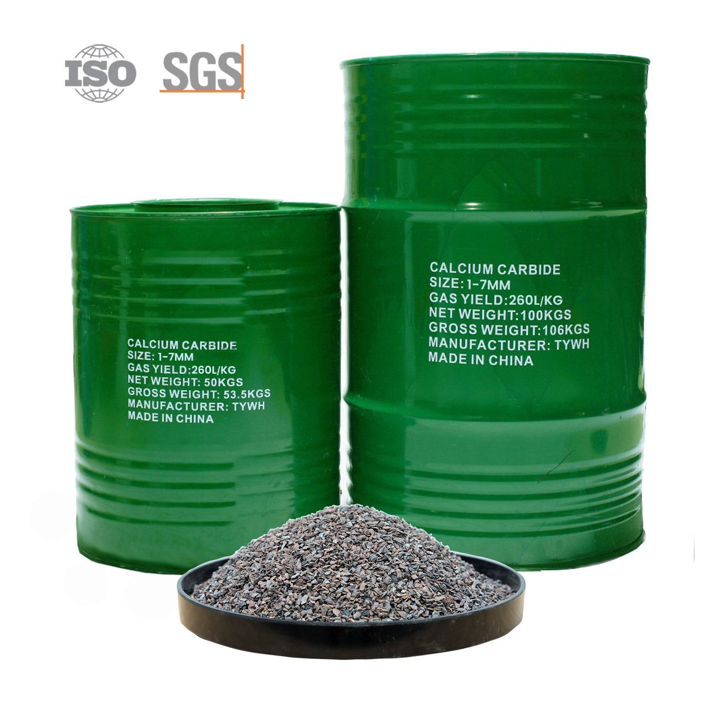 1-7mm Fine CAC2 Calcium Carbide, Priced for 100kg Drums - TYWH