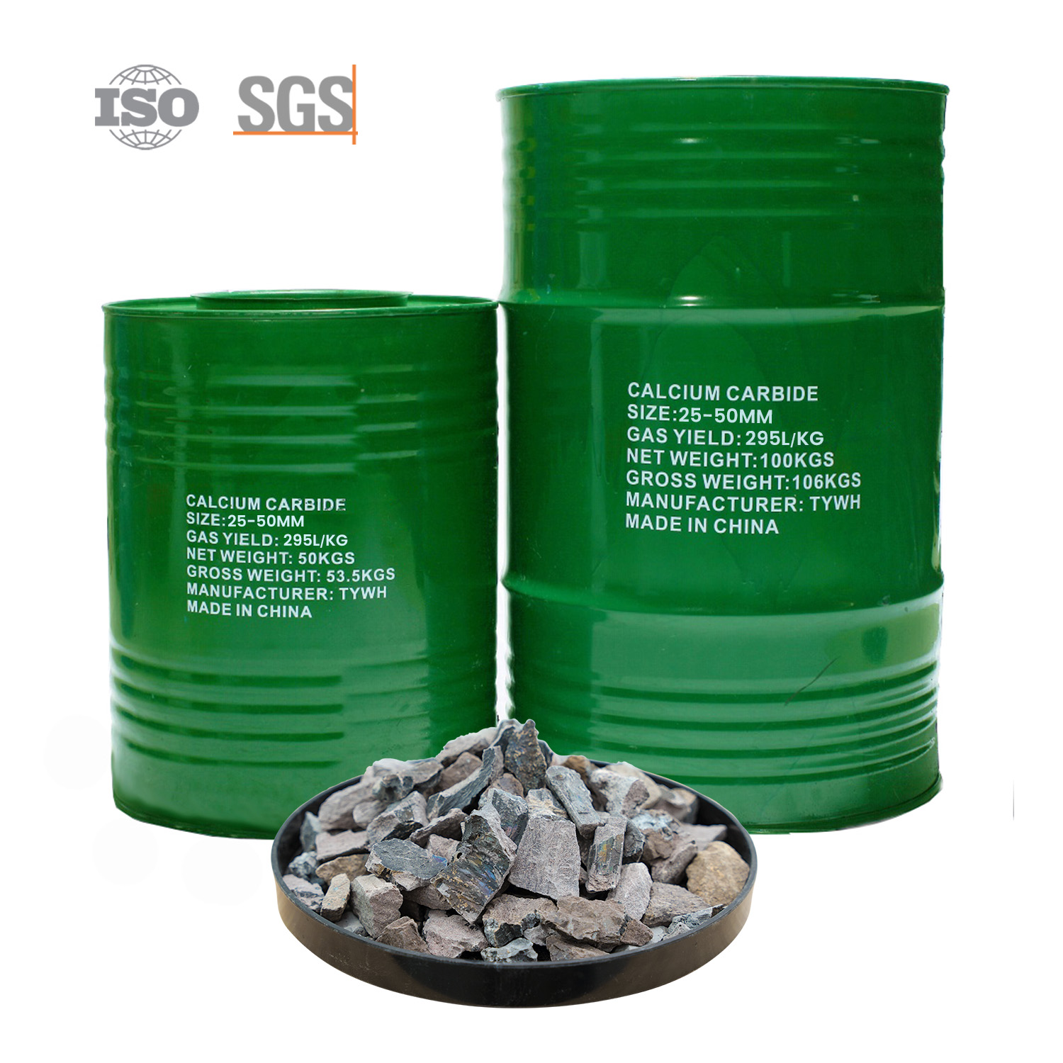 China Plant 25-50mm CAC2 Calcium Carbide Packed in 50kg Drums - TYWH