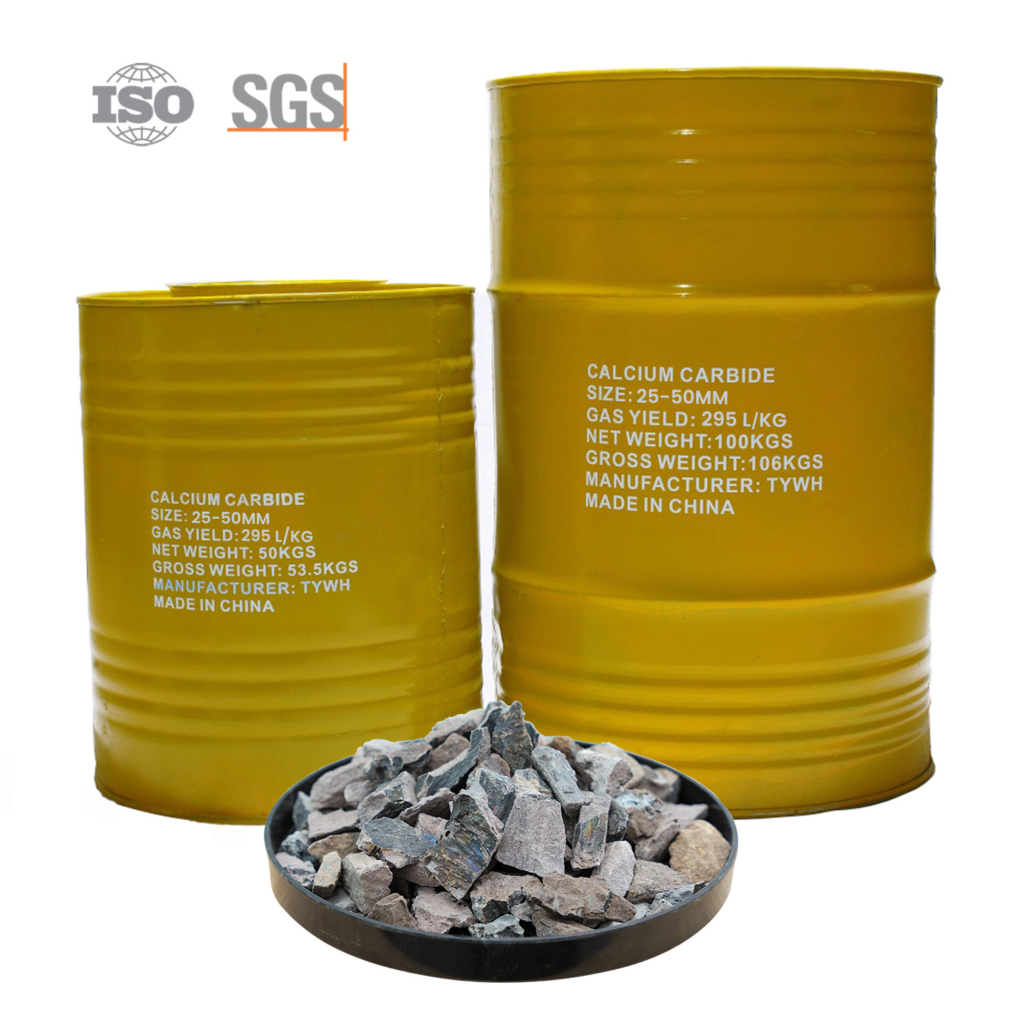 25-50mm Calcium Carbide Reacts with Water for Ethyne Production1 - TYWH