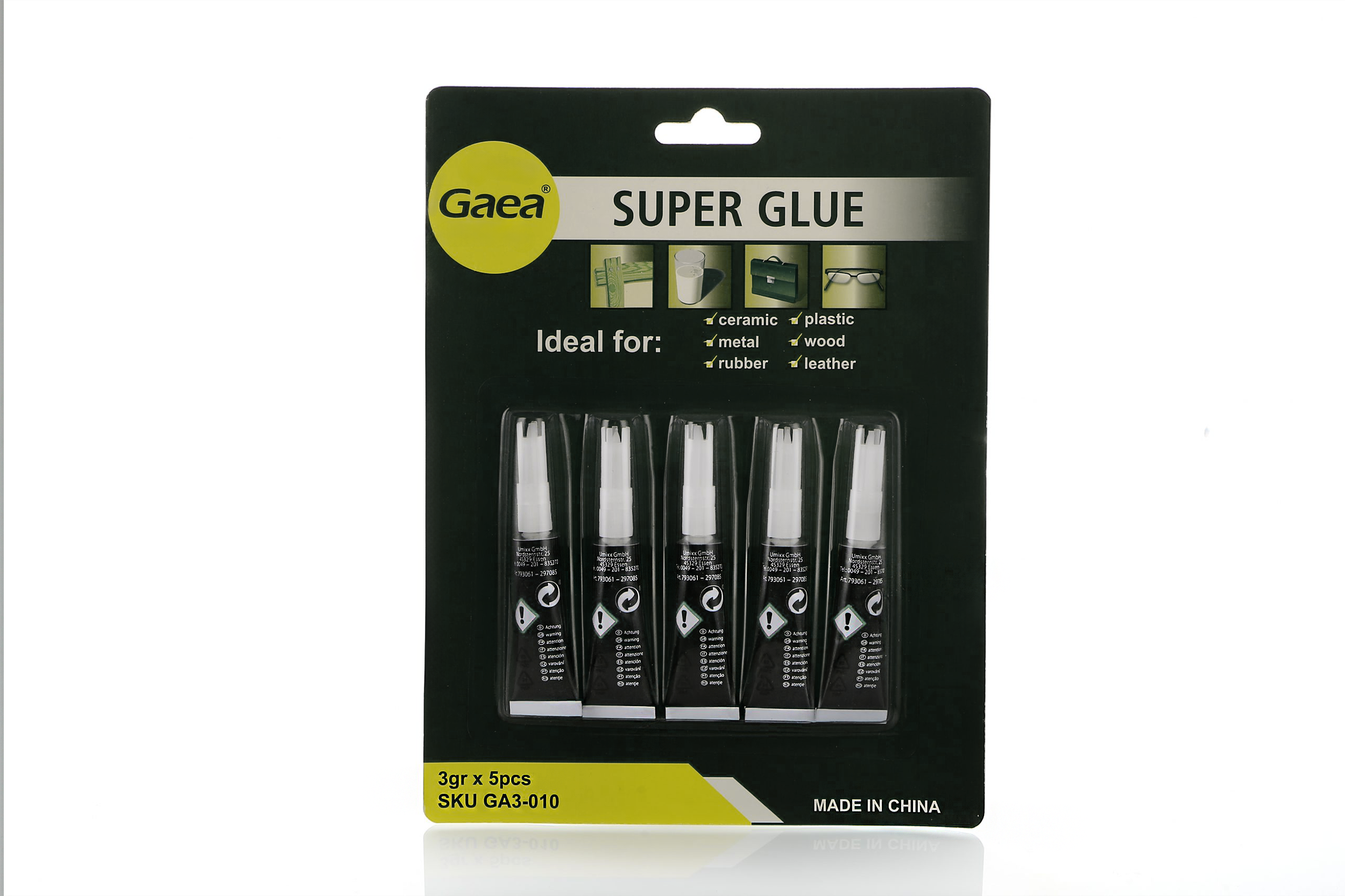 3g X 5pcs Super Glue on Blister Card - Gaea