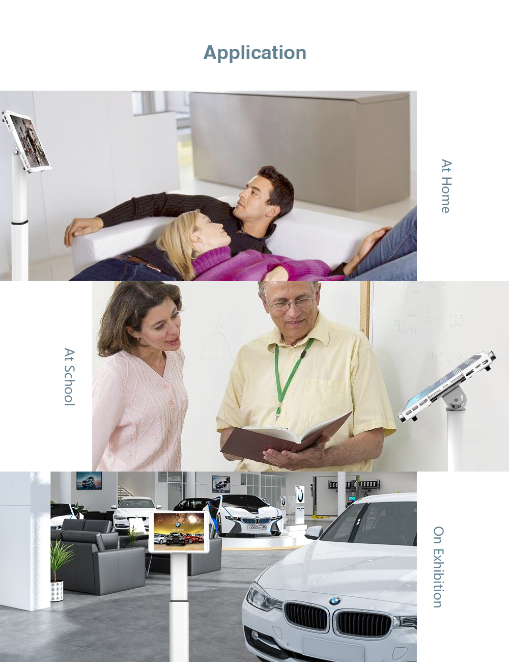 Universal Height Adjustable Tablet Floor Stand Holder for Ipad ...