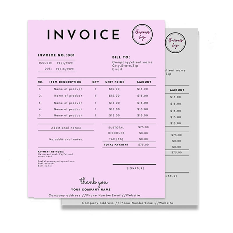 2 Ply Carbonless Copy Paper Form | Carbonless Copy Invoices