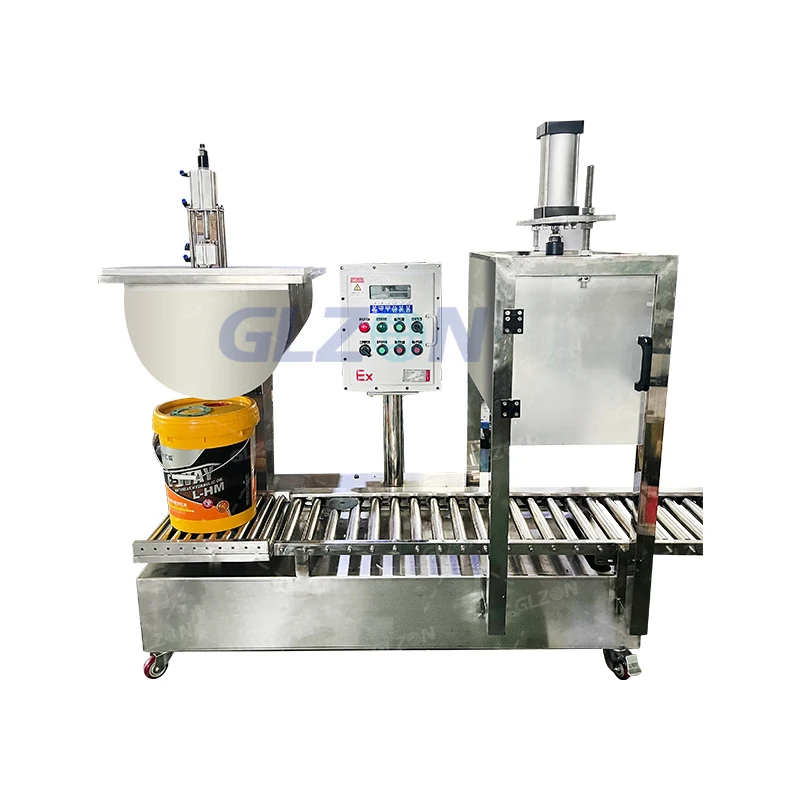 Semi-automatic Hopper Type Oil Chemical Metal Pail Liquid Filling ...