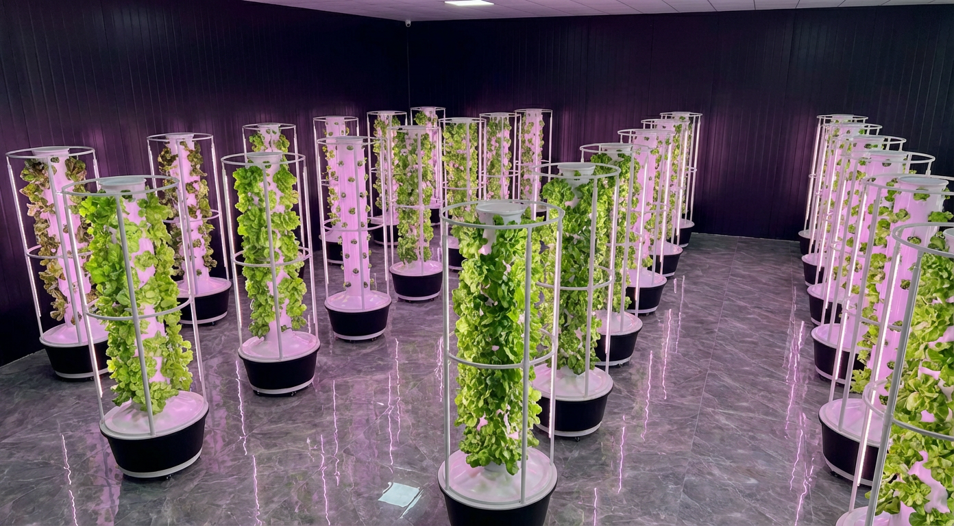 USA 6P10 Hydroponic Tower Indoor Vertical Farming Project | Lyine