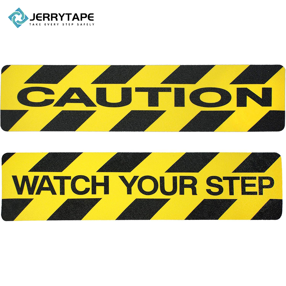 Jerrytape WATCH YOUR STEP and CAUTION Stair Non-slip Strip ，Black ...