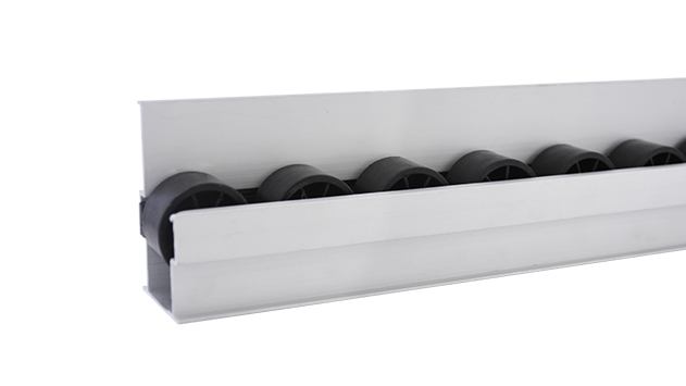 38 Aluminum Roller Track Black ESD with Wheel Flange